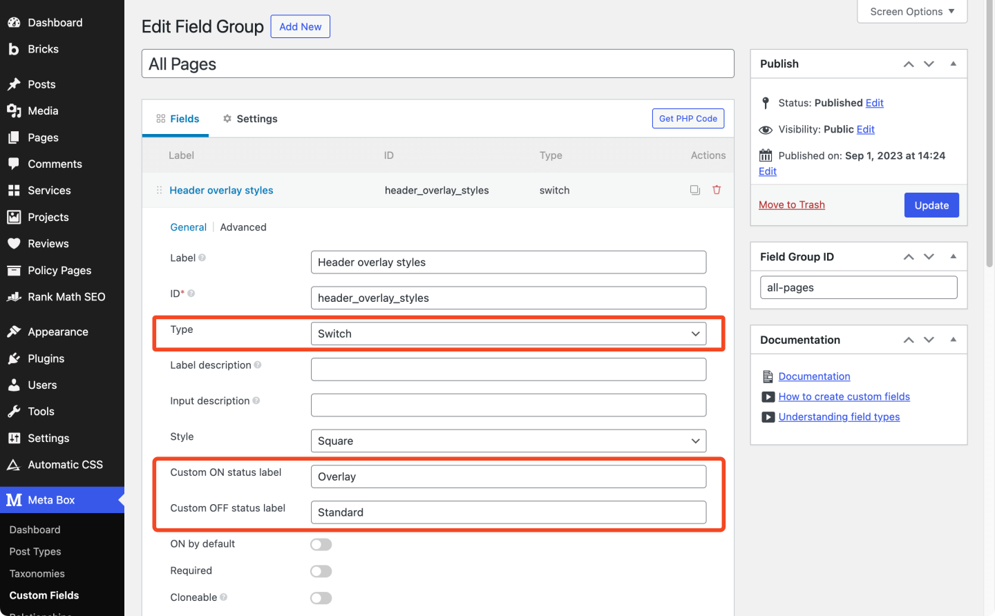 Website rebuild ’23, Dynamic overlay header with colour options ...